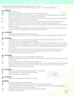 Fillable Online My OB Checklist Fax Email Print - pdfFiller