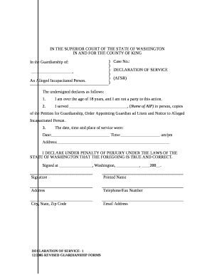 Declaration of Service - King County Doc Template | pdfFiller