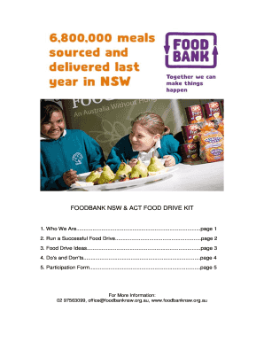 Fillable Online FOODBANK NSW & ACT FOOD DRIVE KIT Fax Email Print ...
