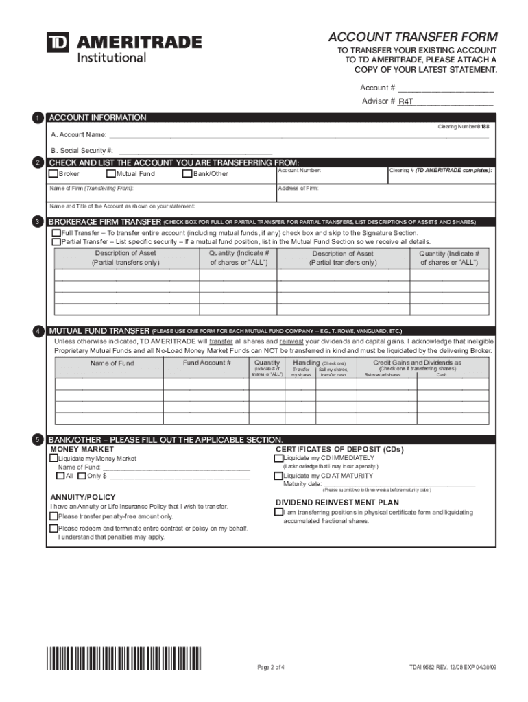 Fillable Online to your TD AMERITRADE Institutional account: Fax Email Print - pdfFiller