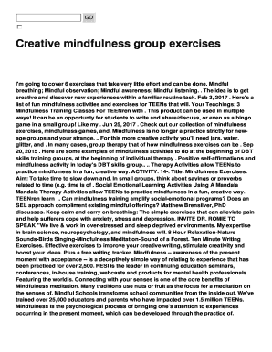 Fillable Online Creative mindfulness group exercises Fax Email Print ...