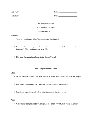 Fillable Online The Poisonwood Bible Fax Email Print - pdfFiller