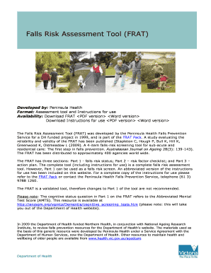 Fillable Online Falls Risk Assessment Tool (FRAT) Fax Email Print ...
