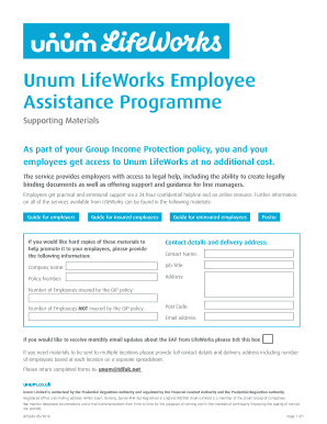 Fillable Online Unum LifeWorks Employee Fax Email Print - pdfFiller