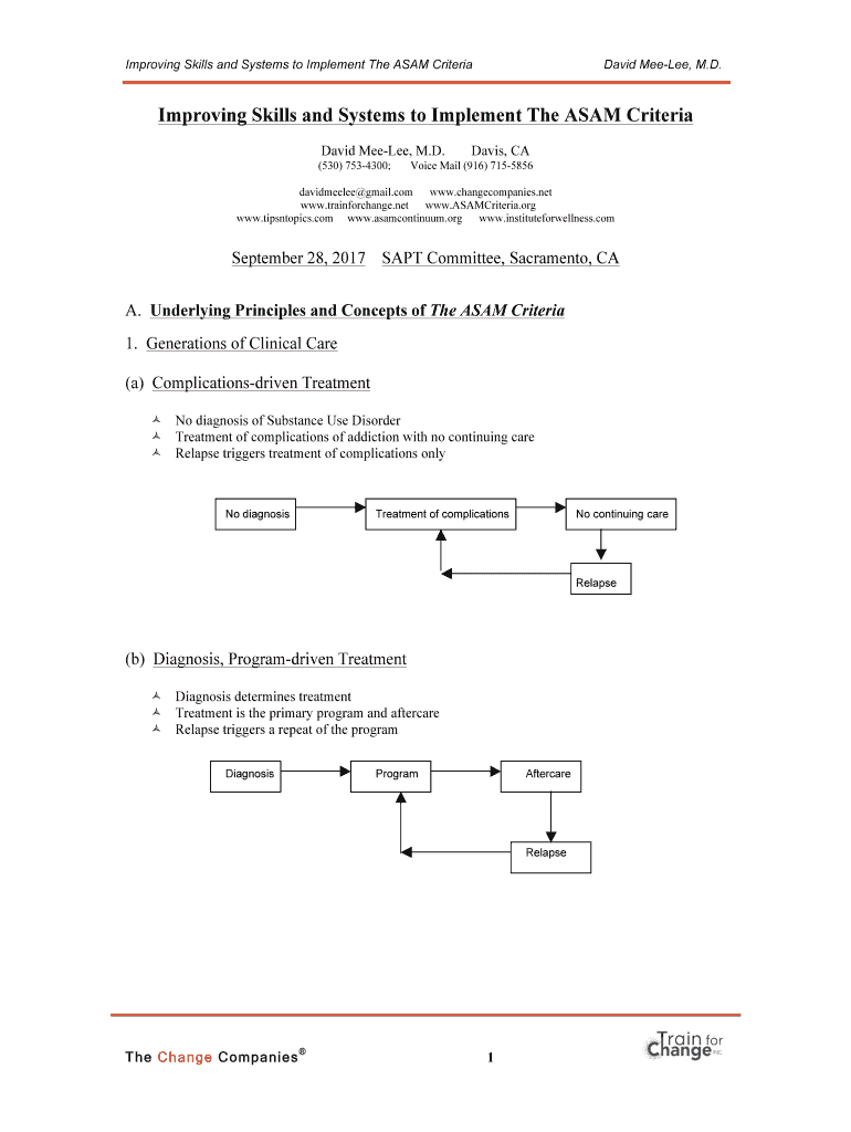 Fillable Online Improving Skills and Systems to Implement The ASAM ...
