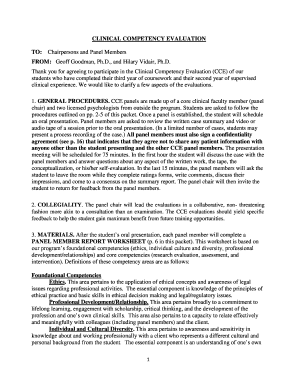 Fillable Online CLINICAL COMPETENCY EVALUATION Fax Email Print - pdfFiller