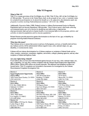 Fillable Online What is Title VI Fax Email Print - pdfFiller