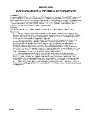 SLAC Energized Electrical Work Request and Approval Permit - www-group ...