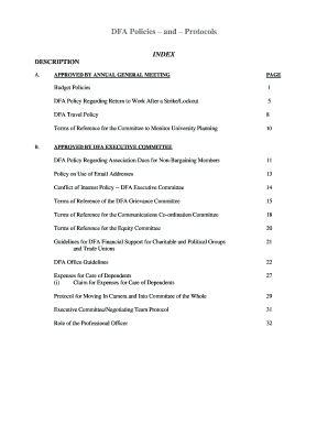 Fillable Online DFA Policies and Protocols Fax Email Print - pdfFiller