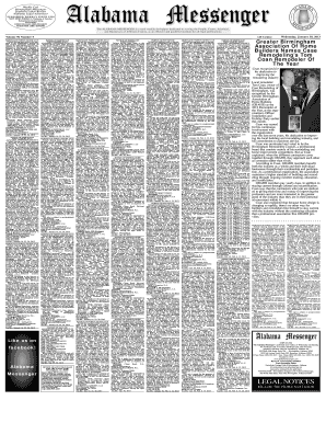 Fillable Online The ALABAMA MESSENGER is a semi-weekly newspaper ...