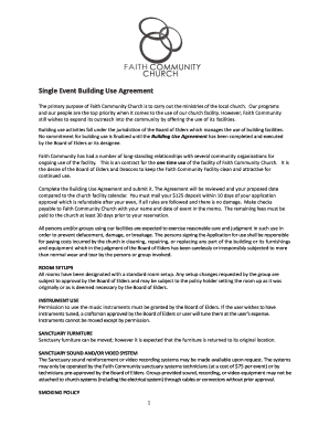 Fillable Online Single Event Building Use Agreement Fax Email Print ...