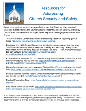 Fillable Online Church Security and Safety Fax Email Print - pdfFiller