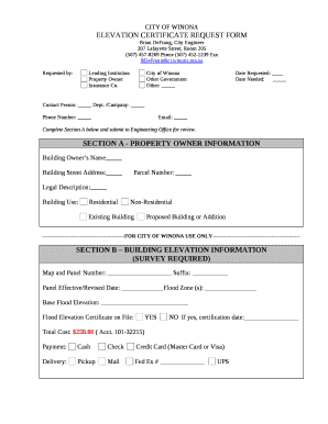 ELEVATION CERTIFICATE REQUEST Doc Template | pdfFiller