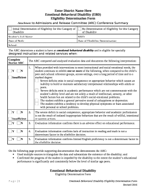 Emotional-Behavioral Disability (EBD) - education ky Doc Template ...