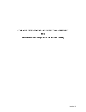 Fillable Online COAL MINE DEVELOPMENT AND PRODUCTION AGREEMENT Fax ...