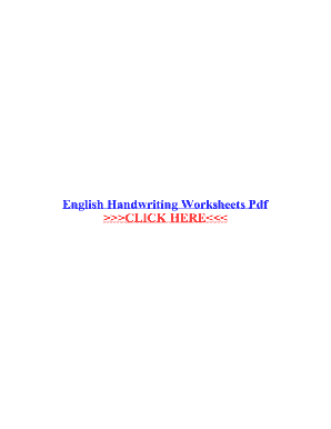 Fillable Online English Handwriting Worksheets Pdf Fax Email Print ...
