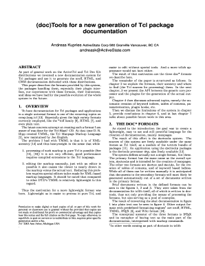 Fillable Online (doc)Tools for a new generation of Tcl package Fax ...