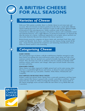 Fillable Online A BRITISH CHEESE Fax Email Print - pdfFiller