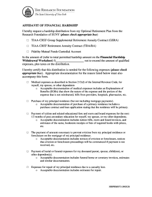 Fillable Online AFFIDAVIT OF FINANCIAL HARDSHIP Fax Email Print - pdfFiller