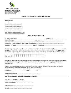 Fillable Online FRONT OFFICE SALARY REMITANCE FORM Fax Email Print ...