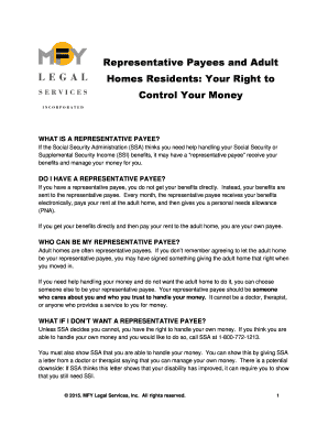 Fillable Online Representative Payees and Adult Fax Email Print - pdfFiller