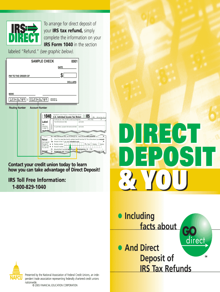 Fillable Online To arrange for direct deposit of Fax Email Print ...
