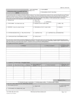 Fillable Online SPECIFICATION CHANGE NOTICE Fax Email Print - pdfFiller