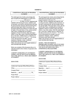 Fillable Online CONDITIONAL RELEASE ON PROGRESS Fax Email Print - pdfFiller