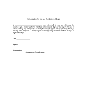 Fillable Online Authorization For Use and Distribution of Logo Fax ...