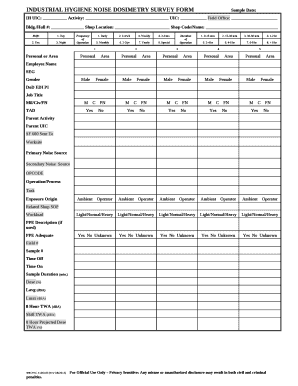 INDUSTRIAL HYGIENE NOISE DOSIMETRY SURVEY Sample Date: Doc Template ...