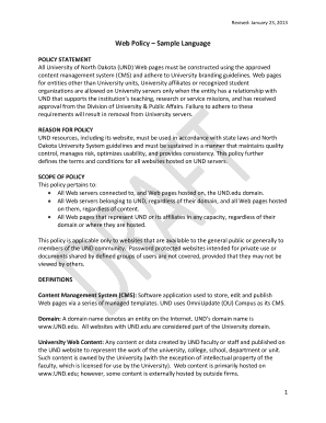 Fillable Online Web Policy Sample Language Fax Email Print - pdfFiller