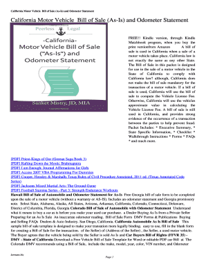 Fillable Online California Motor Vehicle Bill of Sale (As-Is) and ...