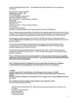 Combined Synopsis/Solicitation Notice Non-expendable Deli-Bakery ...