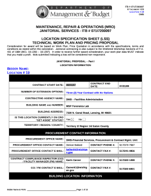 LOCATION SPECIFICATION SHEET (LSS) Doc Template | pdfFiller