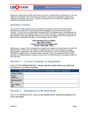 USAccess Credentialing Center equipment cannot be moved without ...
