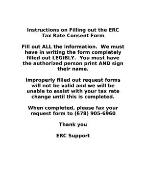 Instructions on Filling out the ERC Tax Rate Consent Doc Template ...