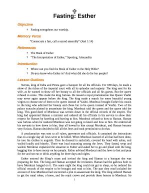 Fasting: Esther Doc Template | pdfFiller