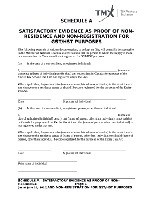 SATISFACTORY EVIDENCE AS PROOF OF NON-RESIDENCE AND NON-REGISTRATION ...