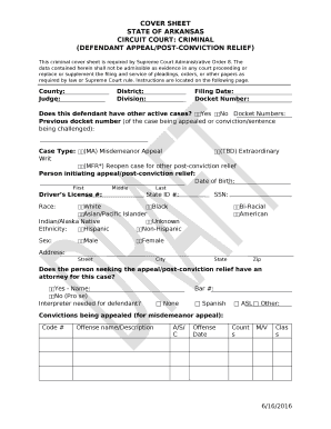 This criminal cover sheet is required by Supreme Court Administrative ...