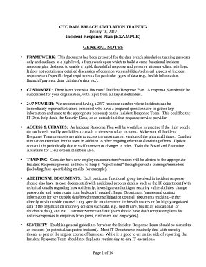 GTC DATA BREACH SIMULATION TRAINING Doc Template | pdfFiller