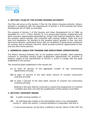 SECTION 3 PLAN OF THE ATHENS HOUSING AUTHORITY Doc Template | pdfFiller