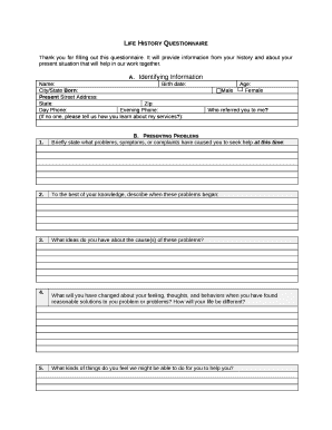 Thank you for filling out this questionnaire Doc Template | pdfFiller
