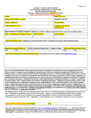 UCD PAYROLL/PERSONNEL SYSTEM (PPS) Doc Template | pdfFiller