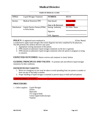 Liquid Nitrogen Treatment Doc Template | pdfFiller