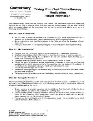 Oral Chemotherapy Compliance Forms – DYKOT