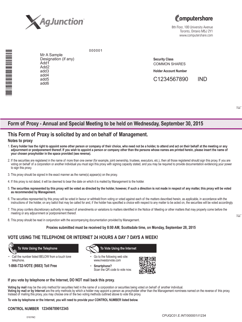 Fillable Online to sign this proxy Fax Email Print - pdfFiller