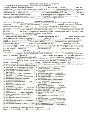 EXERCISES FOR GRADE 10 STUDENTS Doc Template | pdfFiller