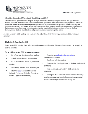 About the Educational Opportunity Fund Program (EOF) Doc Template ...