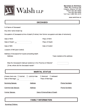 Full Name of Deceased: Doc Template | pdfFiller