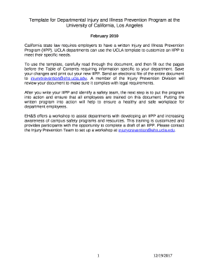 Template for Departmental Injury and Illness Prevention Program at the ...